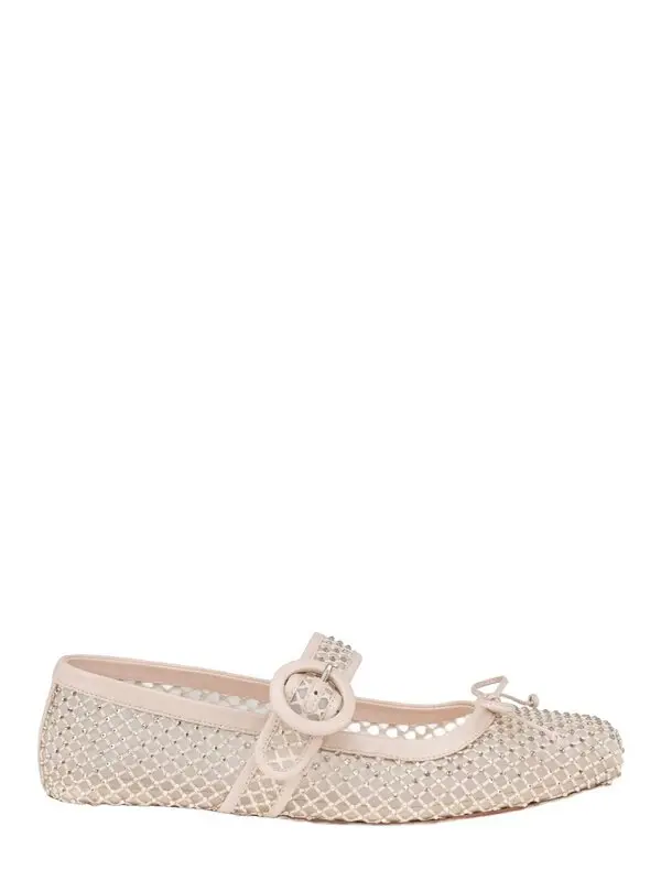 CHRISTIAN LOUBOUTIN Mamastrapitina Embellished Ballet Flats - Nude
