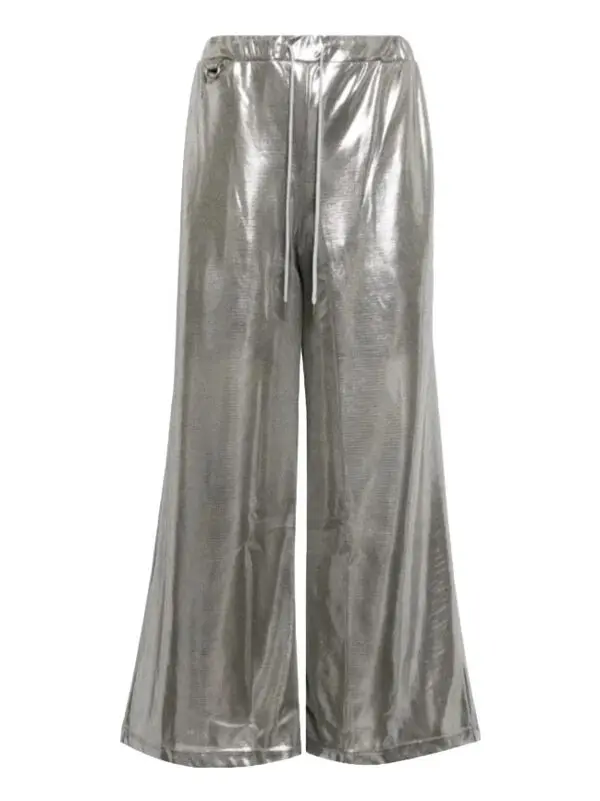 DOUBLET Wide-leg Metallic Pants - Gray