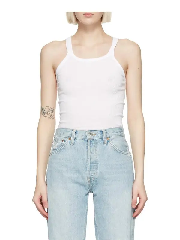 RE/DONE Ribbed Tank Top - White