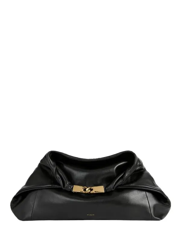 Balmain Dinner At 8 Medium Bag In Smooth Leather - Black