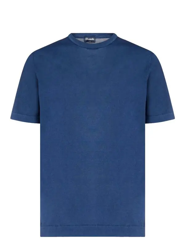 DRUMOHR Crewneck Straight Hem T-shirt - Blue