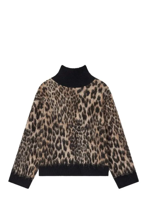 GANNI Open-back -printed Jumper - Leopard