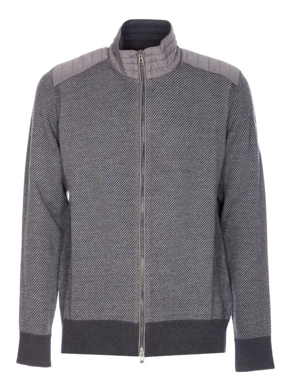 Belstaff Kelby Zip Cardigan Knitwear - Gray