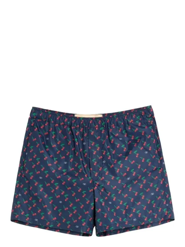 Valentino Garavani Cherry Print Swim Shorts - Blue