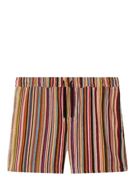 Paul Smith Signature Stripe Towelling Lounge Shorts - Brown