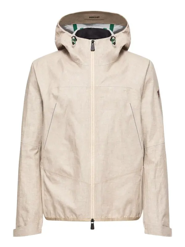 Moncler Blagnac Linen Hooded Jacket - Beige