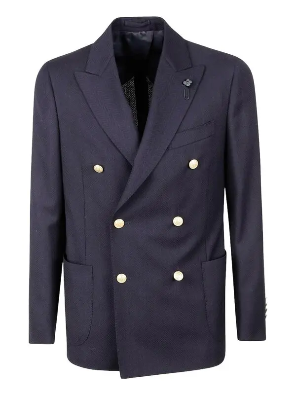 LARDINI Double-breasted Blazer - Black