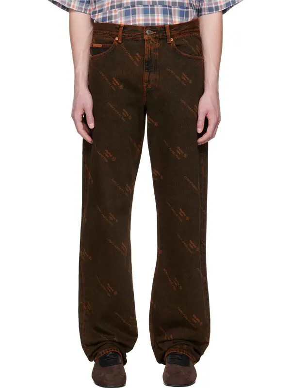 Martine Rose Logo Print Jeans - Brown