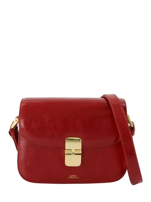 A.p.c. Grace Logo Printed Small Shoulder Bag - Red
