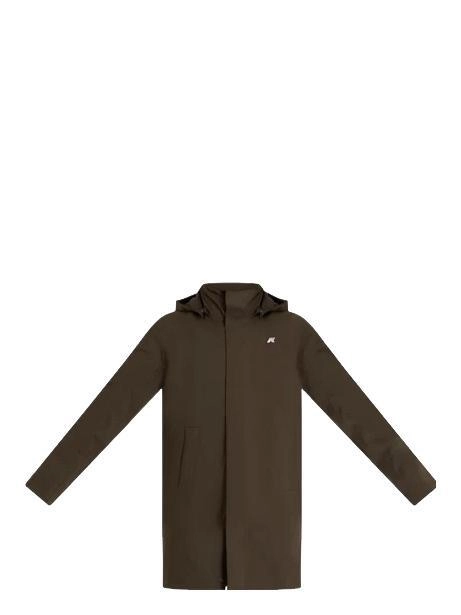 K-WAY Logo Patch Hooded Coat - Green