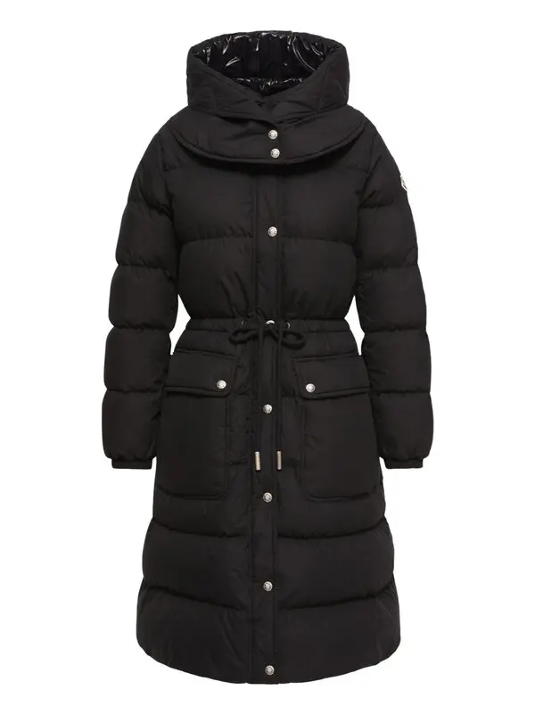 Moncler Hooded Long Down Jacket - Black