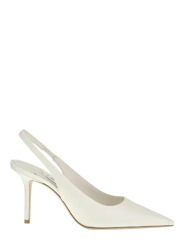 JIMMY CHOO Slingback Pointed Toe Pumps With Stiletto Heel - Ivory