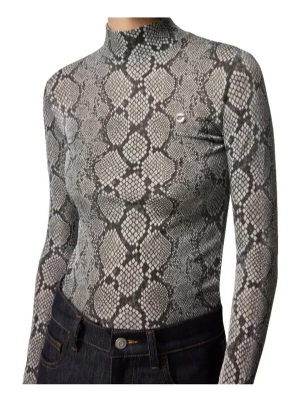 Coperni High Neck Long Sleeve Top - Gray