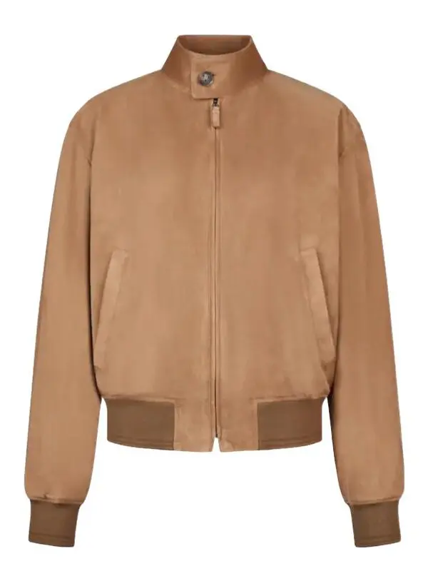 TOD'S Suede Bomber Jacket - Light Brown