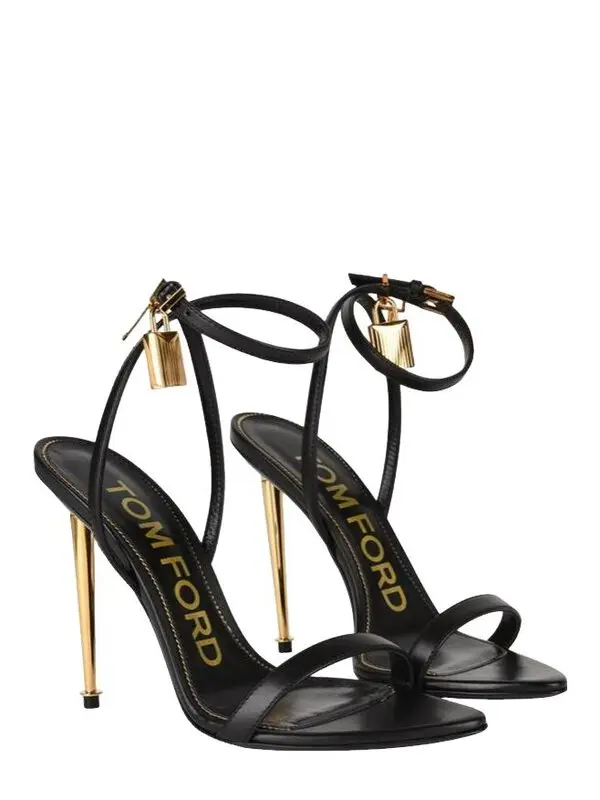 TOM FORD Padlock Stiletto Sandals - Black