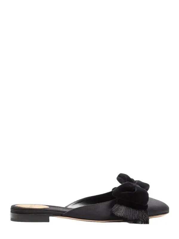 Valentino Garavani Slingback Mules With Bow Detailing - Black