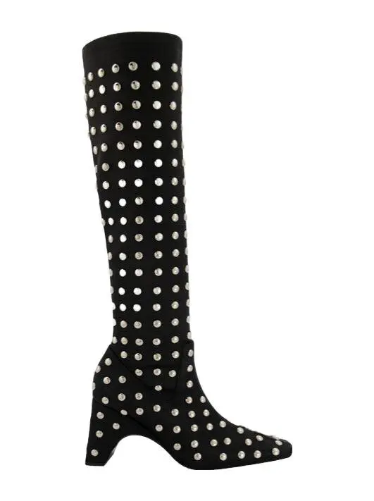 Coperni Embellished Knee-high Boots - Black/silver