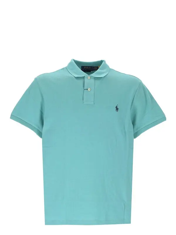 Polo Ralph Lauren Logo Embroidered Short-sleeved Polo Shirt - Turquoise