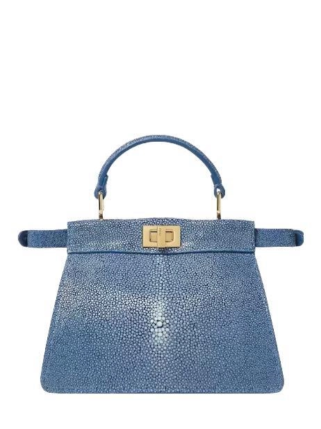 Fendi Peekaboo Iseeu Petite Stingray Bag - Light Indigo