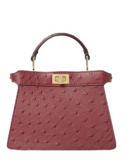 Fendi Peekaboo Iseeu Petite Ostrich Bag - Red