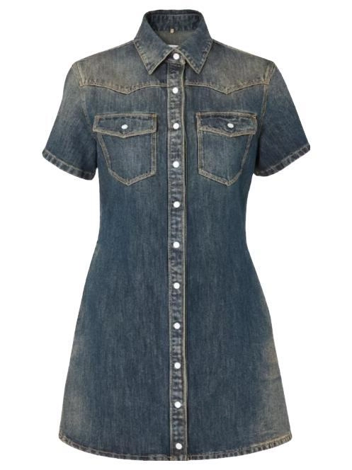 Fendi Washed Denim Short Dress - Blue