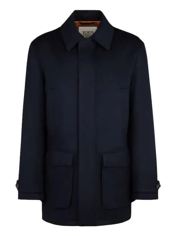 TOD'S Flap-pocket Coat - Blue