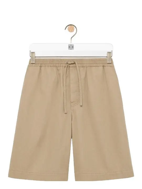Loewe Drawstring Shorts With Anagram Appliqu - Light Brown