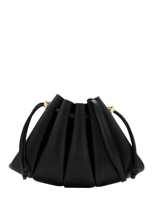 THEMOIRE Dafne Drawstring Shoulder Bag - Black