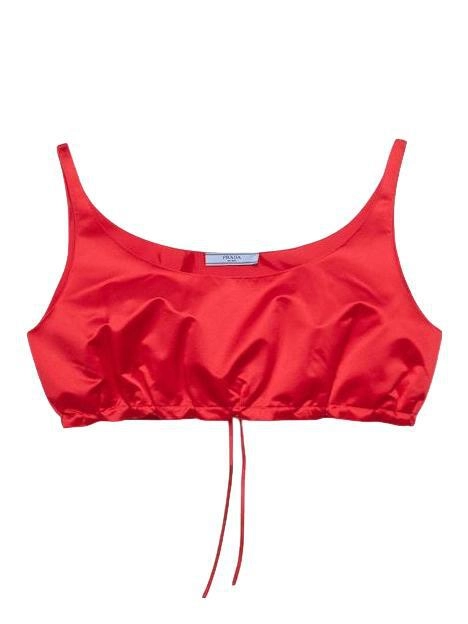 Prada Duchess Crop Top - Lacquer Red