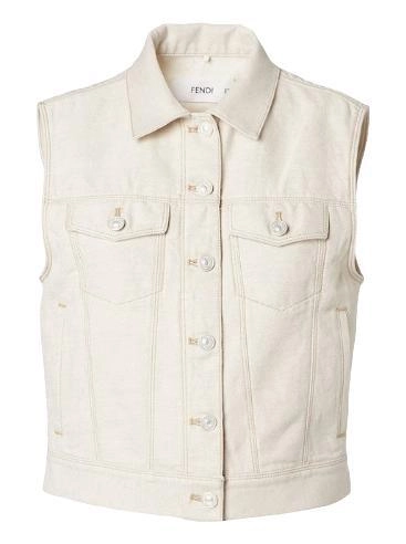 Fendi Selleria Denim Gilet - White