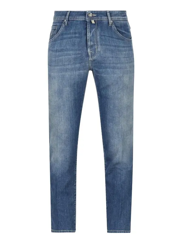 Jacob Cohen Slim-fit Jeans With Logo Patch - Blue