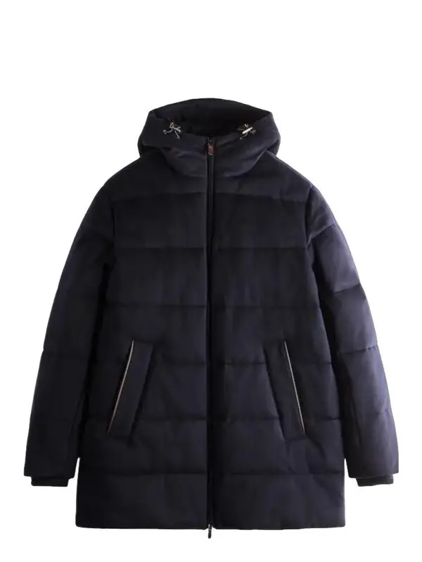 TOD'S Hooded Cotton-padded Jacket - Blue