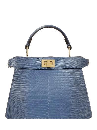 Fendi Peekaboo Iseeu Petite Lizard-leather Bag - Light Blue