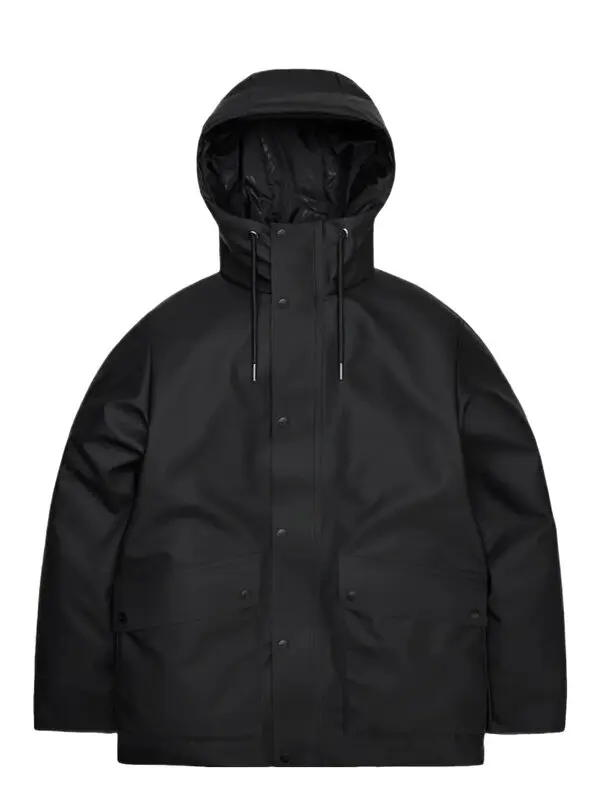 Rains Hooded Cotton Jacket - Black