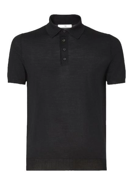 Fendi Wool Polo Shirt - Black