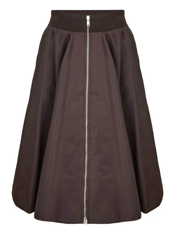 Prada Zippered Midi Skirt - Moro