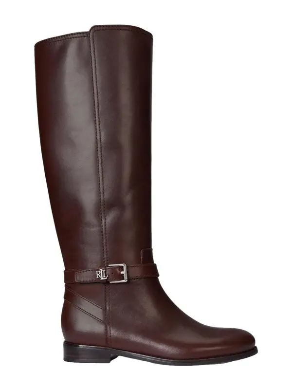 Ralph Lauren Polished Leather Knee-high Boots - Brown