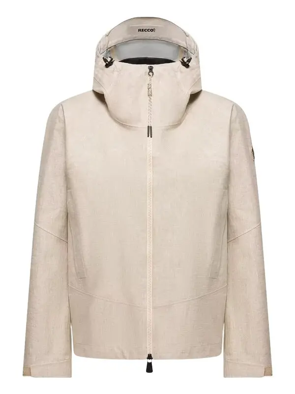 Moncler Chartres Linen Blend Hooded Jacket - Beige