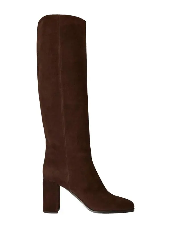 Prada Classic Knee-high Block Heel Boots - Brown