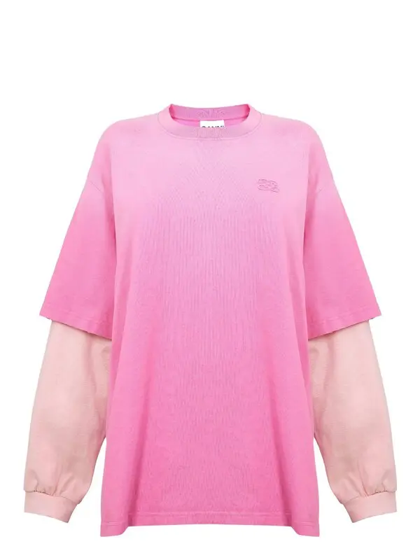 GANNI Long Sleeve T-shirt - Pink