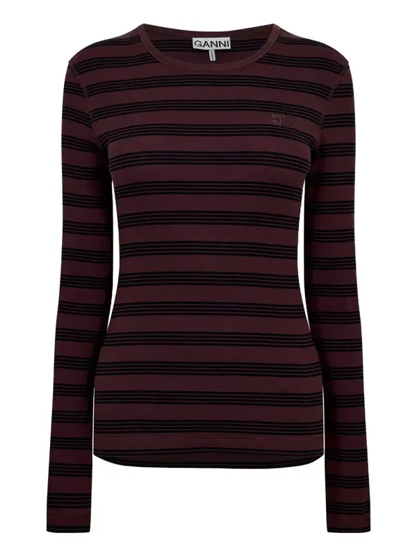 GANNI Long Sleeve T-shirt - Black