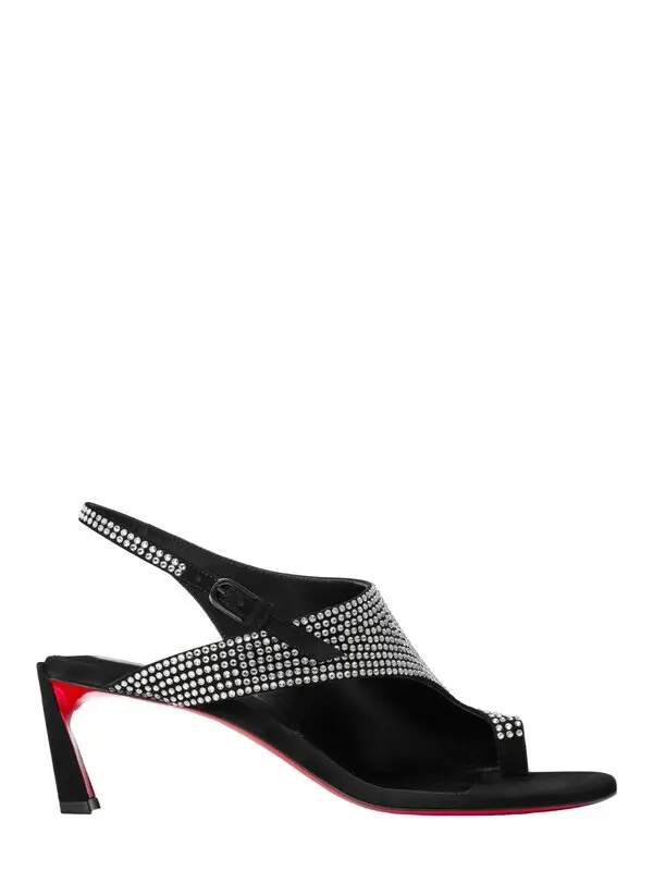 CHRISTIAN LOUBOUTIN Rhinestone Embellished Slingback Sandals - Black