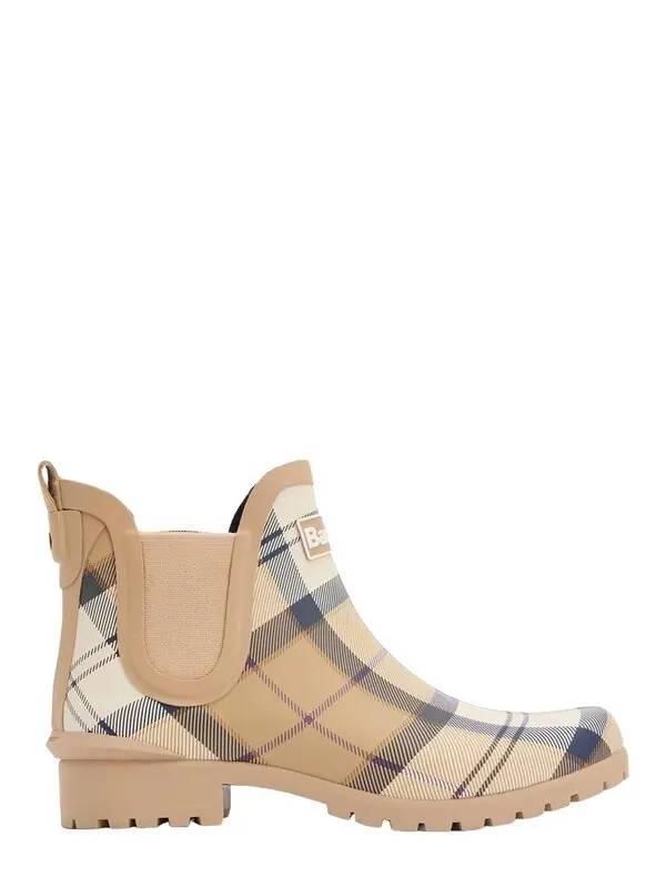 Barbour Logo Plaid Ankle Boots - Nude