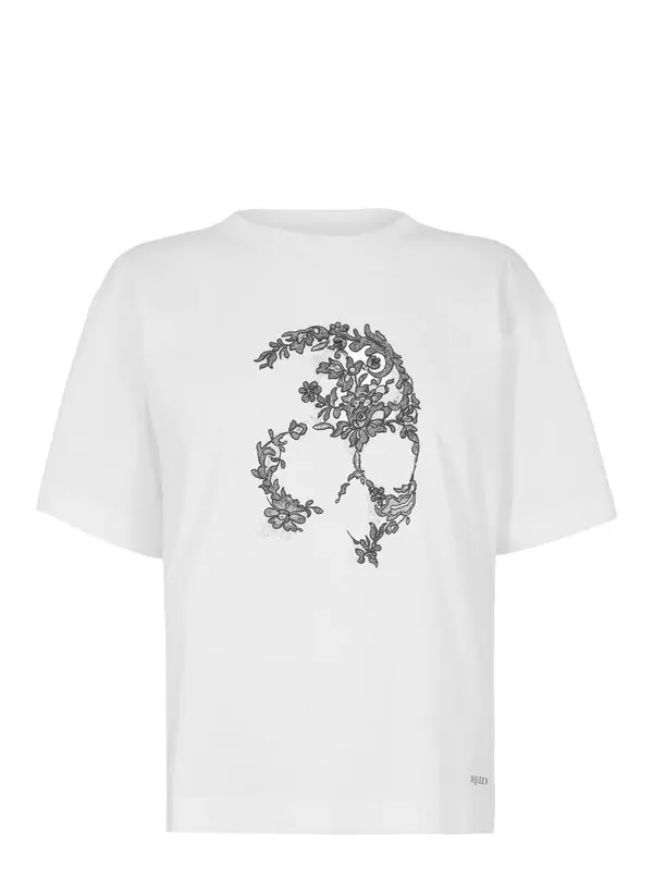 Alexander McQueen Alex Skull Lace T-shirt - White