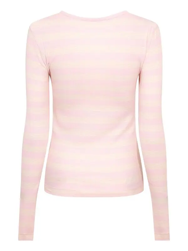 GANNI Long Sleeve Striped T-shirt - Pink