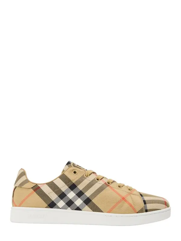 Burberry Checked Low-top Sneakers - Nude
