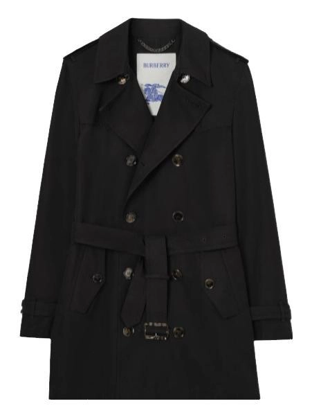 Burberry Mid-length Paisley Lace Foxfield Trench Coat - Black