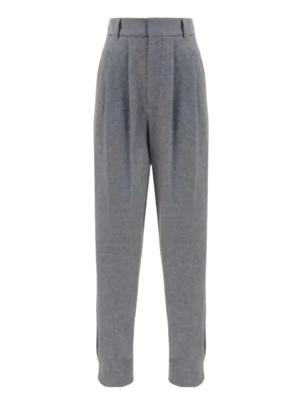 Brunello Cucinelli Tapered-leg Cashmere Trousers - Gray