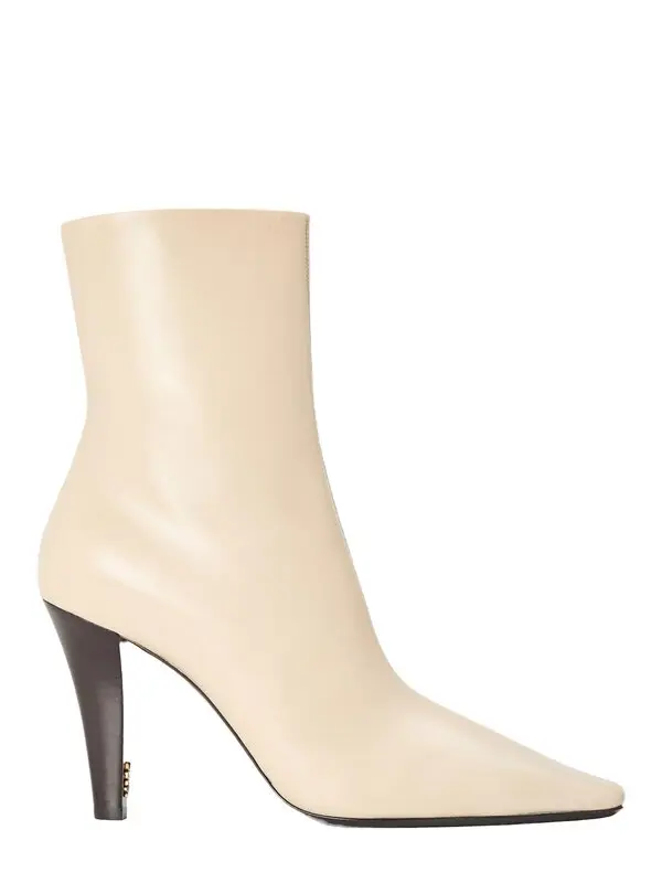 Saint Laurent Jill Zipper Ankle Boots - Nude