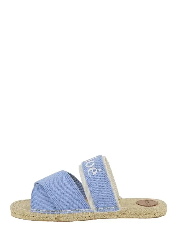 Chloé Logo Detail Flat Sandals - Blue